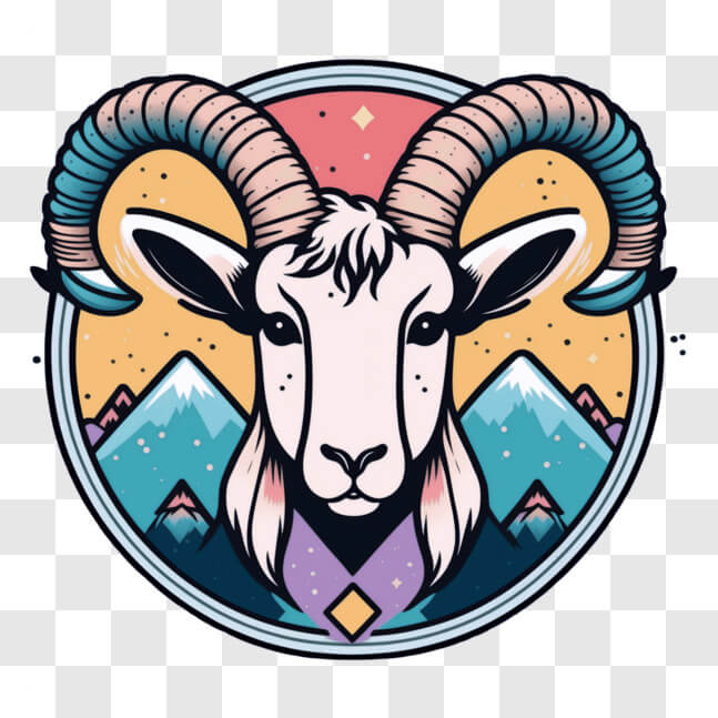 Download Aries or Libra Zodiac Sign Symbol with Goat's Head and ...