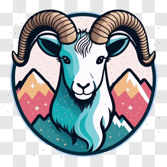Download Capricorn Zodiac Sign Representation with Goat Head and ...