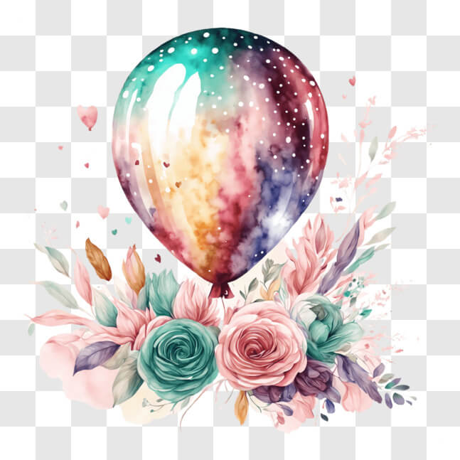 Download Colorful Balloon Filled with Flowers and Hearts for ...