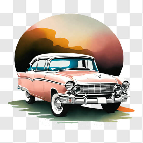 Download Vintage Pink Car on Black Background PNGs Online - Creative ...
