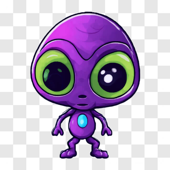 Download Purple Alien with Green Eyes on Black Background Cartoons ...