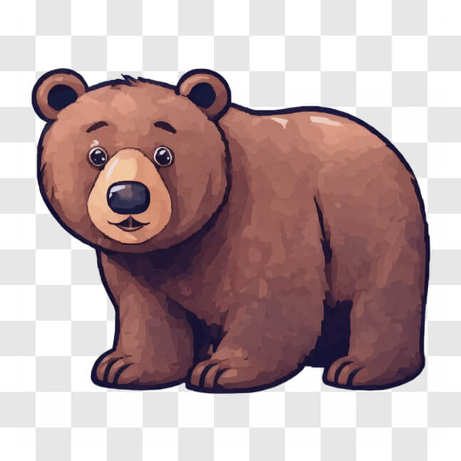 Download Brown Bear Standing in Black Background Cartoons Online ...