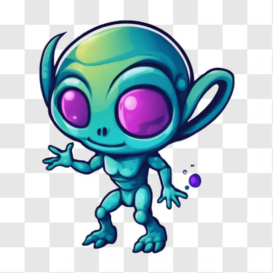 Download Purple Alien in the Dark Cartoons Online - Creative Fabrica