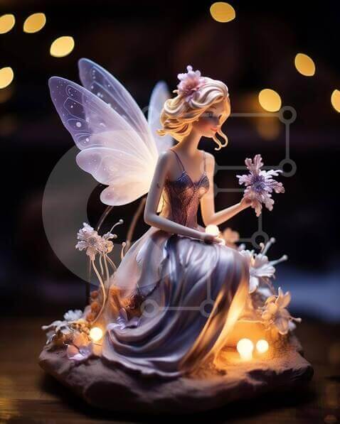 Beautiful Fairy Figurine with Flowers in Hands stock photo | Creative ...