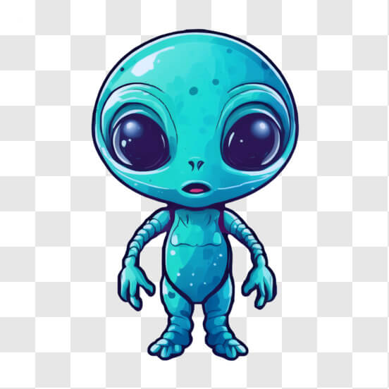 Download Blue Alien Reading Book and Holding Glass Beakers Cartoons ...