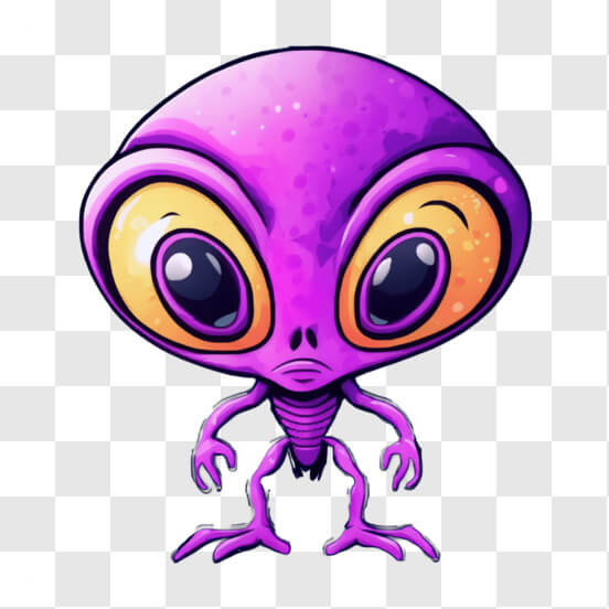 Download Alien in Purple Hooded Robe Standing with Hands on Hips ...