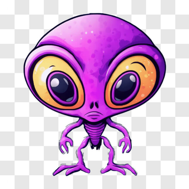 Download Purple Alien in the Dark Cartoons Online - Creative Fabrica