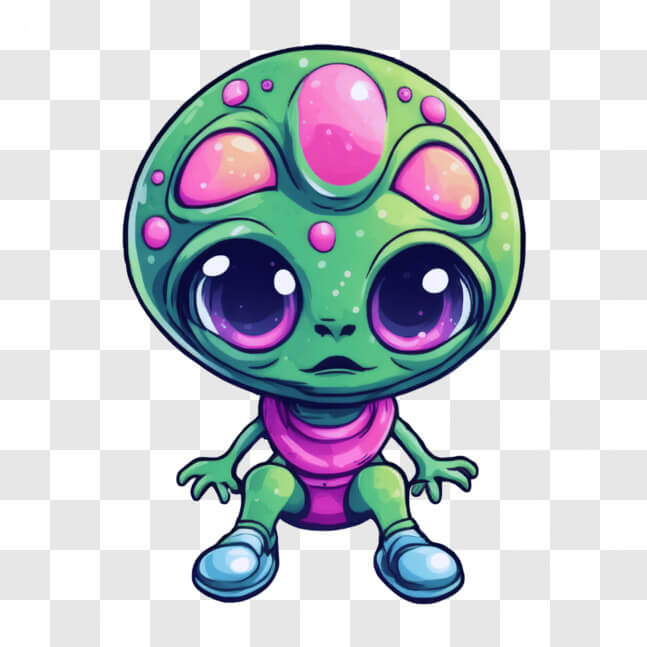 Baixe Ilustração de Alienígena Verde Fofo para Arte de Parede e ...