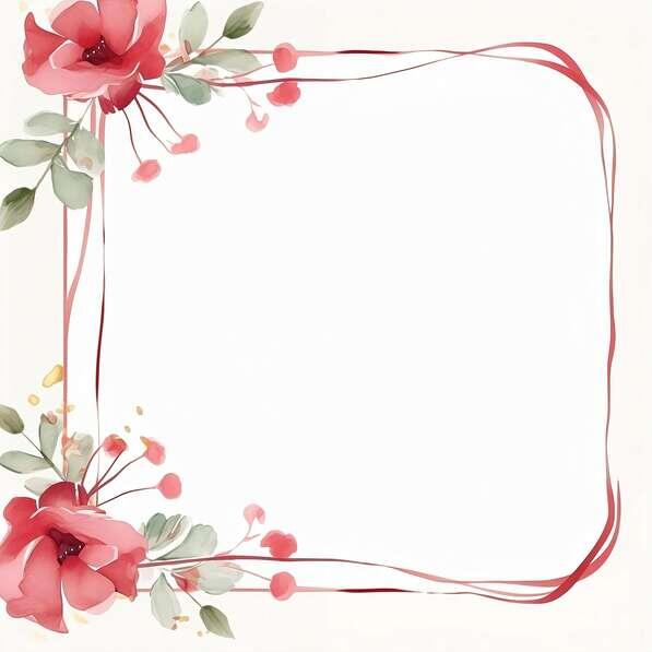 Download Square Frame with Pink Flowers and Green Leaves Backgrounds ...