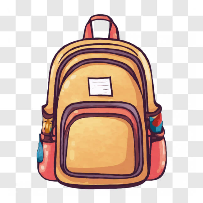 Download Well-Maintained Yellow School Backpack with Supplies Cartoons ...