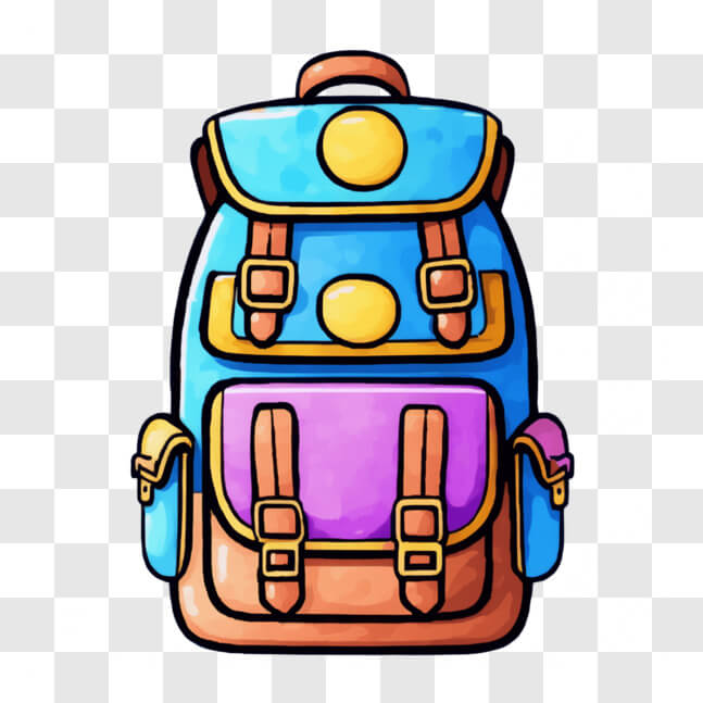 Download Colorful Backpack for School Supplies and Trips Cartoons ...