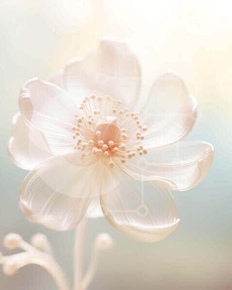 Beautiful Single White Flower Close-Up stock photo | Creative Fabrica