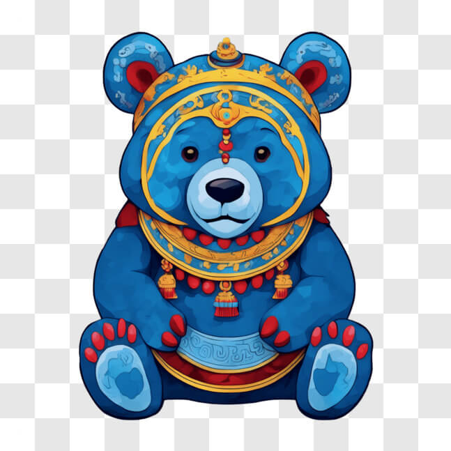 Download Blue Teddy Bear Wearing Traditional Indian Attire Cartoons ...