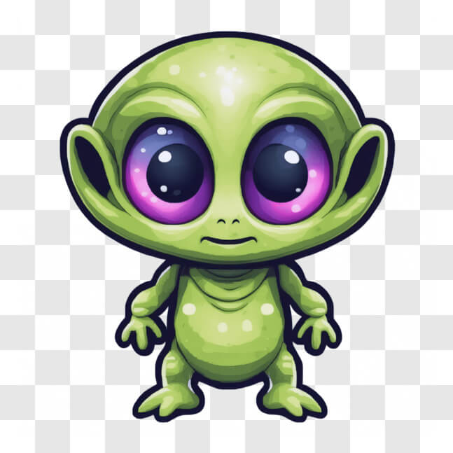 Download Small Green Alien with Purple Eyes Cartoons Online - Creative ...