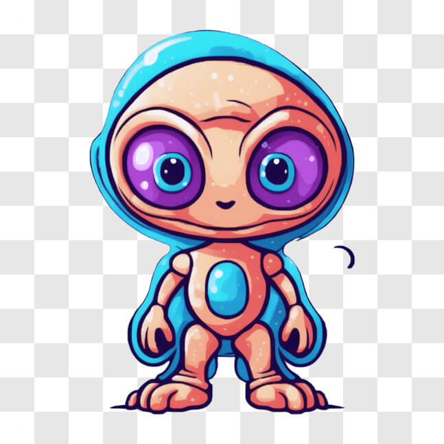 Descarga Dibujo Animado de Alienígena con Ojos Azules y Piel Morada ...