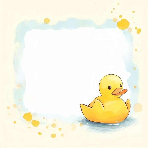 Download Yellow Rubber Duck in Empty Frame with Watercolor Splash ...