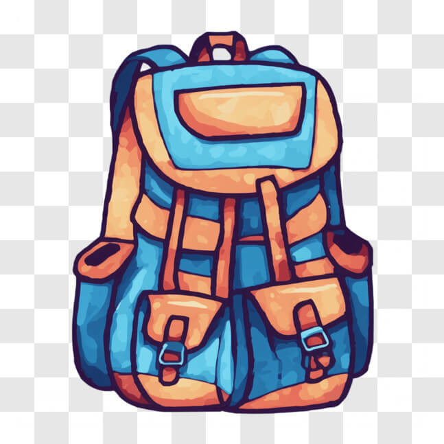 Download Colorful Backpack with Orange, Blue, and Yellow Accents ...