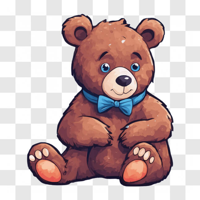 Baixe Urso de Pelúcia com Gravata Azul Cartoons - Creative Fabrica