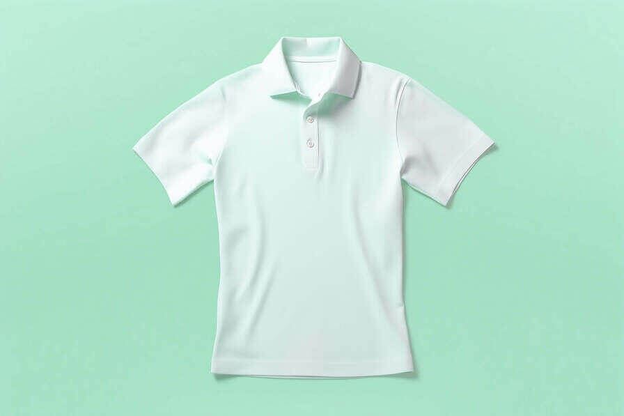 Download White Polo Shirt Mock-Up on Mint Green Background Mockups ...