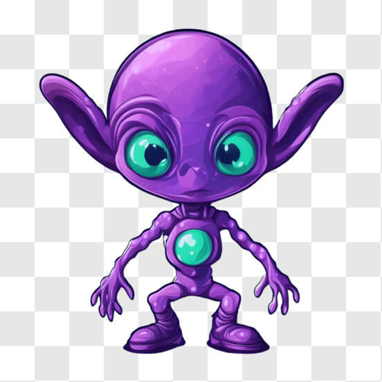 Download Alien in Purple Hooded Robe Standing with Hands on Hips ...