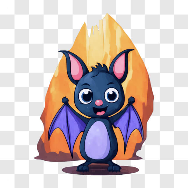 Download Cartoon Bat in Front of Open Fireplace for Halloween ...