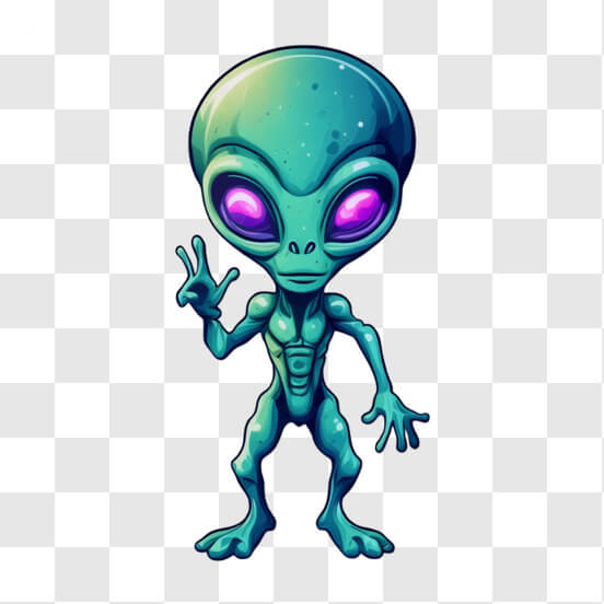 Download Alien in Purple Hooded Robe Standing with Hands on Hips ...