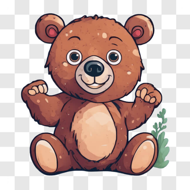Download Happy and Playful Teddy Bear in the Grass Cartoons Online ...
