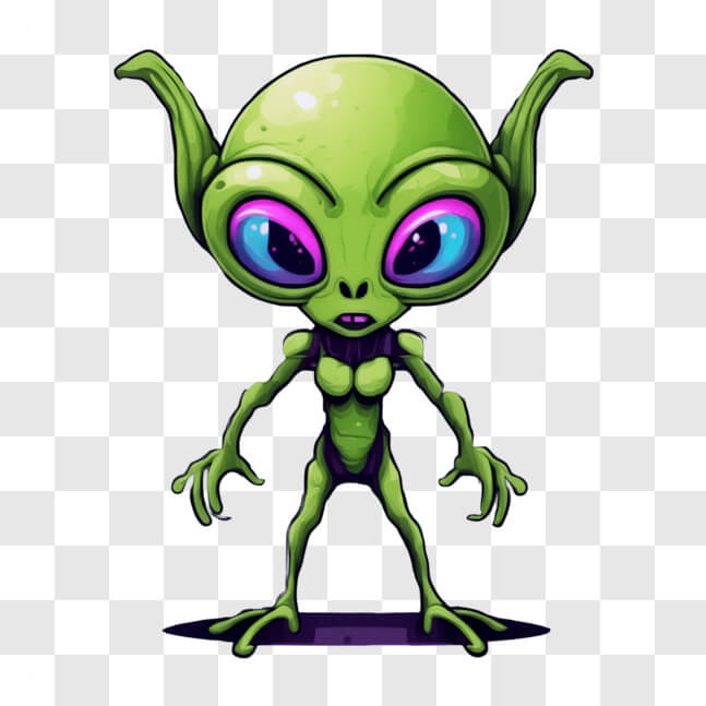 Baixe Alienígena Verde com Olhos Grandes e Azuis no Espaço Cartoons ...