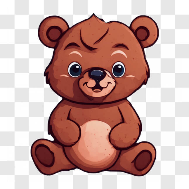 Baixe Urso de Pelúcia Marrom Sentado com Olhos Arregalados e um Sorriso ...