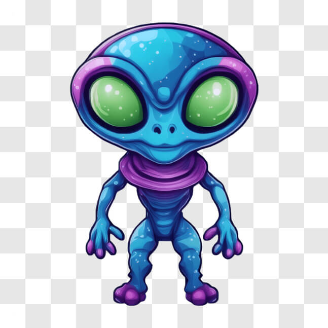Baixe Personagem de Alienígena de Desenho Animado com Olhos Azuis e ...