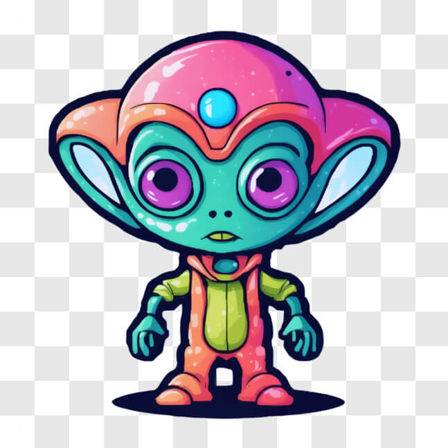 Download Cartoon Alien with Pink and Purple Eyes Cartoons Online ...