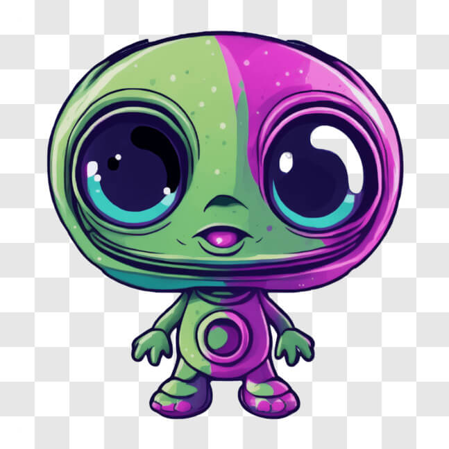 Download Cartoon Alien with Purple and Green Eyes Cartoons Online ...