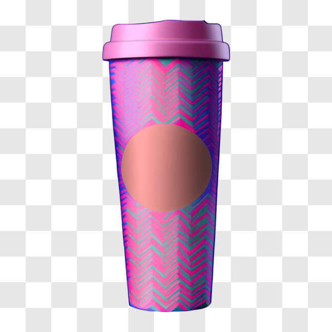 Download Pink and Purple Travel Cup with Orange Lid and Chevron ...
