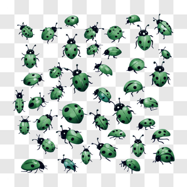 Download Green Ladybugs on Black Background Cartoons Online - Creative ...