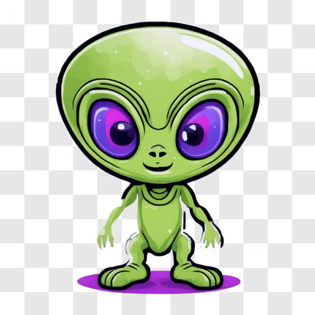 Download Cartoon Alien with Purple Eyes and Green Hair Cartoons Online ...