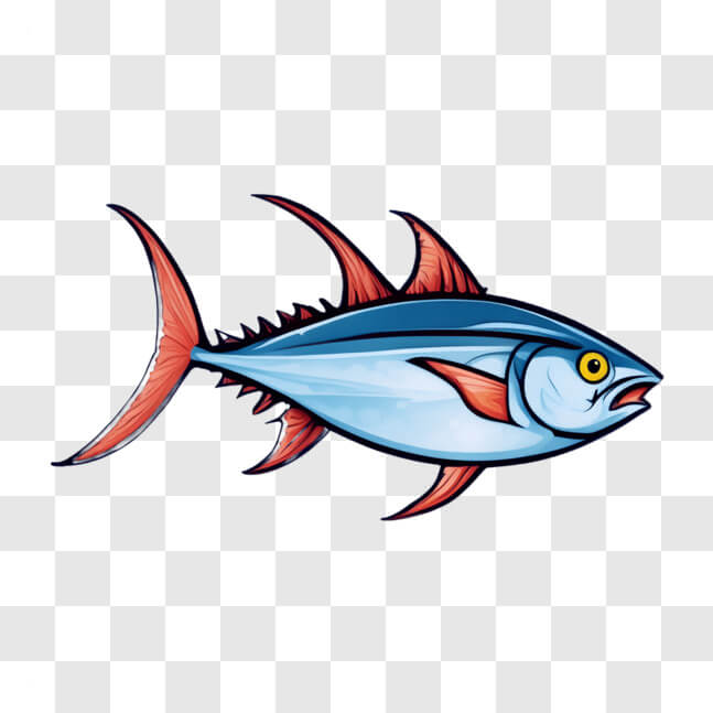 Download Blue and Red Tuna Fish Abstract Illustration Cartoons Online ...