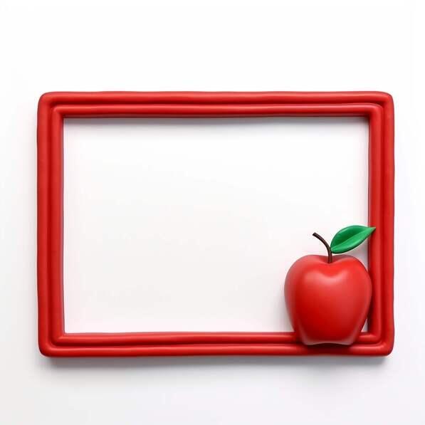 Download Red Apple Photo Frame on White Background Backgrounds Online ...