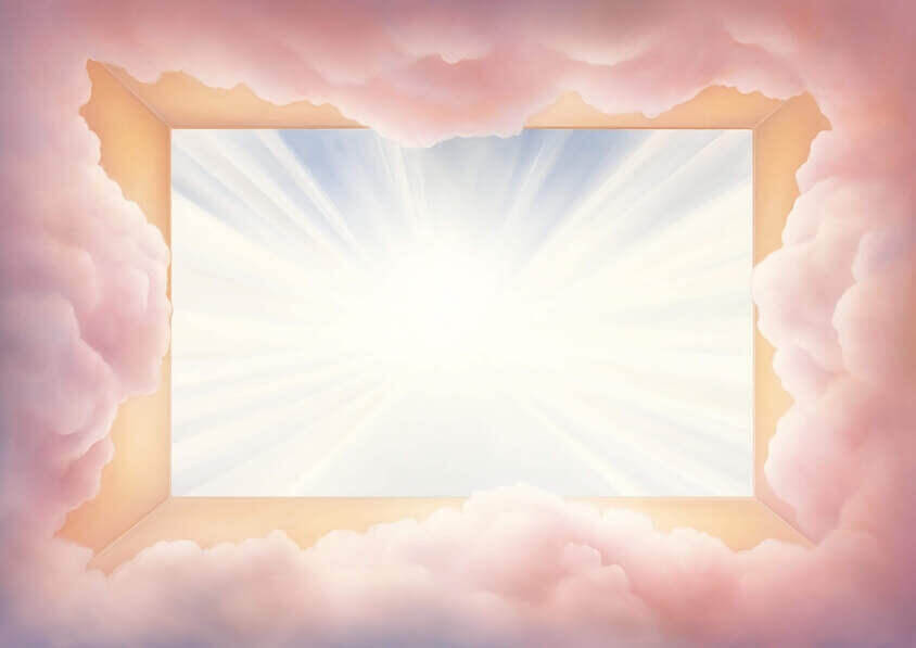 Download Heavenly Window Frame in the Clouds with Rays of Light ...