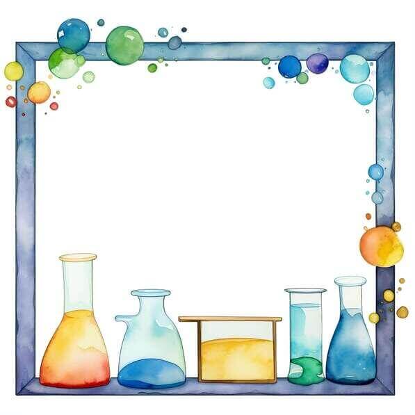 Download Colorful Science Laboratory Frame Watercolor Painting ...