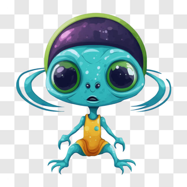 Download Cartoon Alien in Swimsuit Standing Cartoons Online - Creative ...