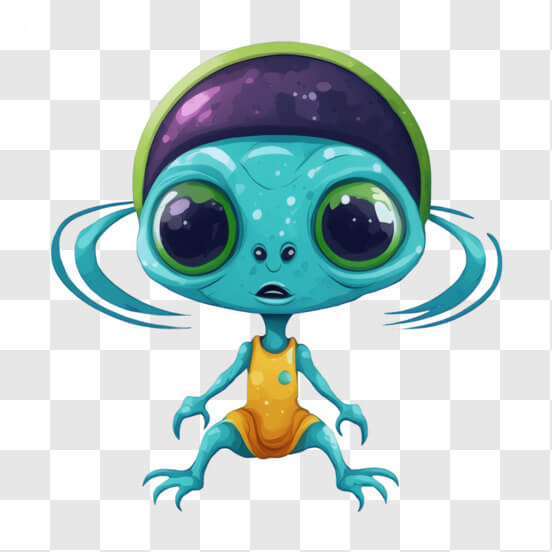 Download Purple Alien in the Dark Cartoons Online - Creative Fabrica