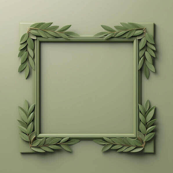 Download Green Leaf Picture Frame 3D Rendered Illustration Backgrounds ...