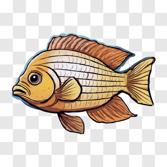 Download Brown Ornamental Fish on Black Background Cartoons Online ...