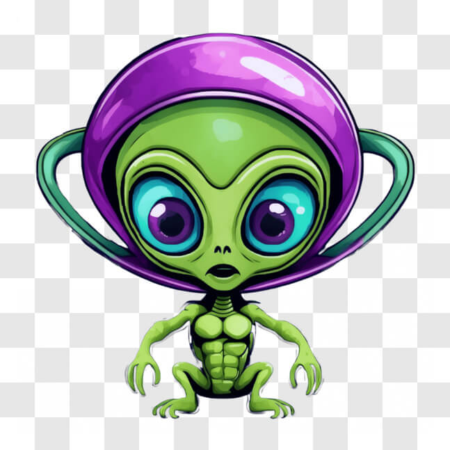 Descarga Dibujo animado promocional de alienígena con ojos morados y ...