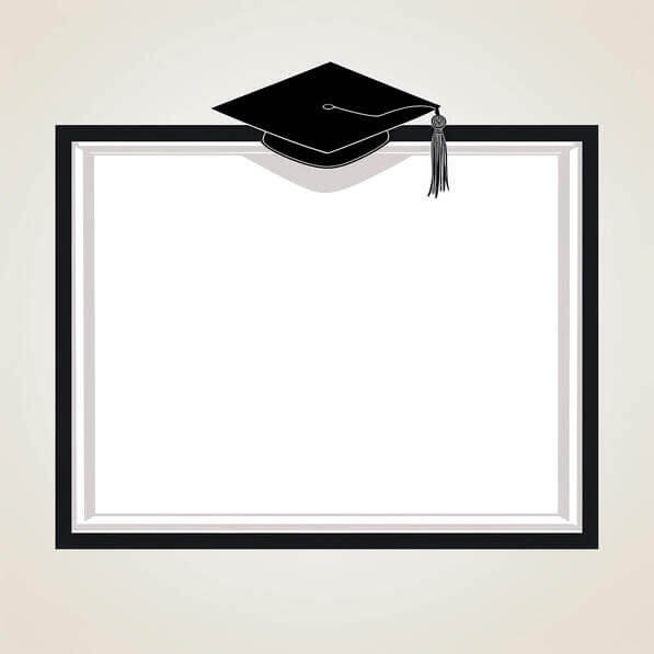 Download Black Graduation Cap on Empty Frame for Diploma or Certificate ...