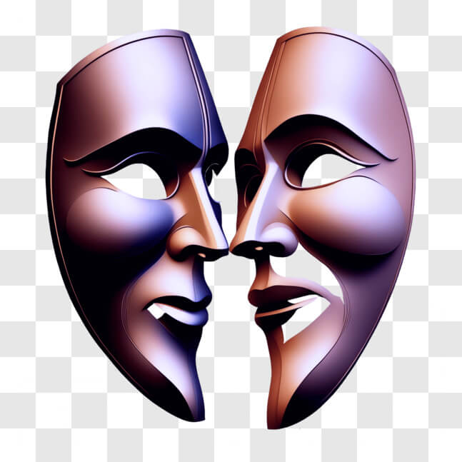 Download Theatrical Masks Faces Illusion PNGs Online - Creative Fabrica