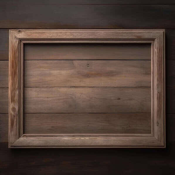 Download Empty Wooden Frame on Dark Wood Wall Backgrounds Online ...