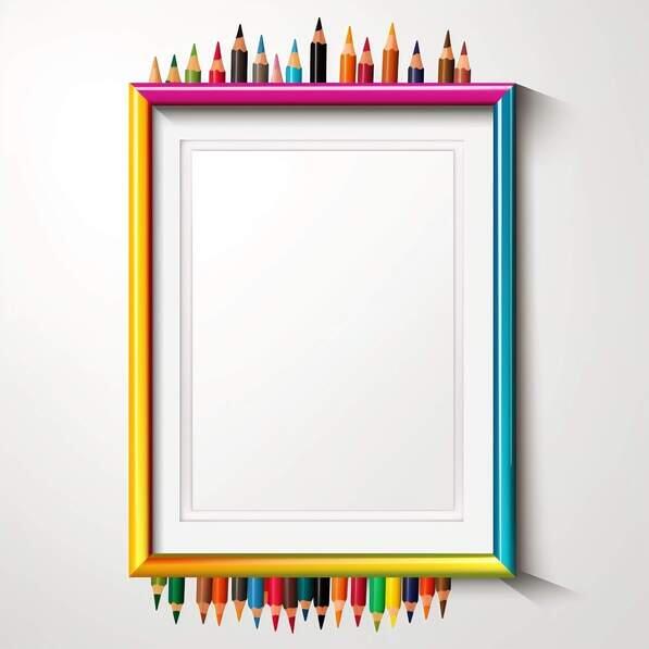 Download Colored Pencil Frame on White Background Backgrounds Online ...