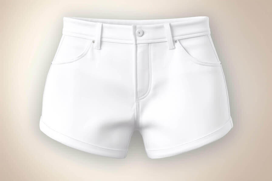 Download White Pair of Shorts with Buttons Mockups Online - Creative ...