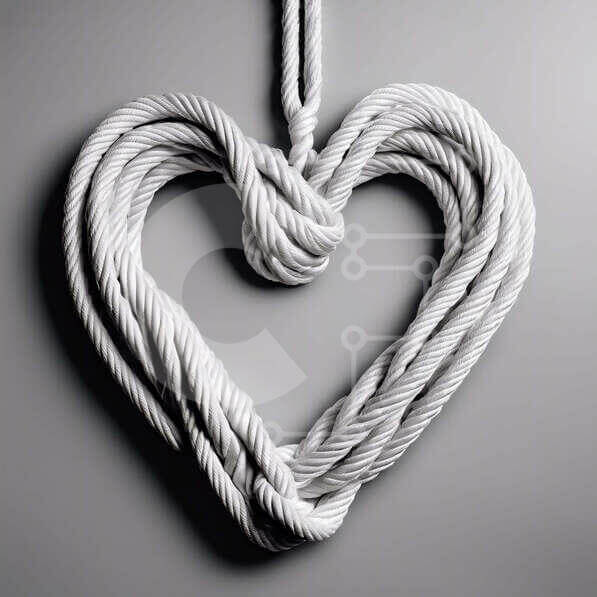 Symbol of love, romance, and strength - Heart-shaped rope arrow stock ...
